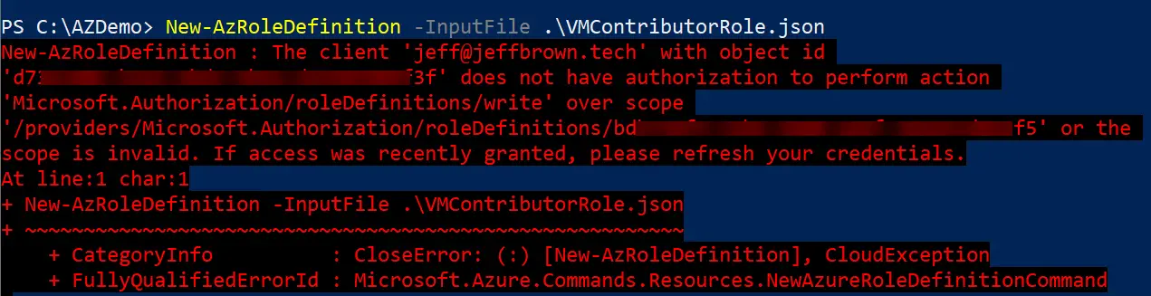 How To Create A Custom Azure Role In Powershell Jeff Brown Tech 4154
